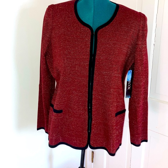 Misook | Jackets & Coats | Misook Sparkle Stripe Knit Jacket X | Poshmark